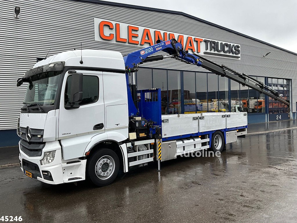Mercedes-Benz Actros 1833 Euro 6 HMF 21 Tonmeter laadkraan kamion s ravnom platformom