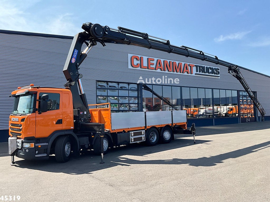 Scania G 450 Euro 6 HMF 60 Tonmeter laadkraan + Fly-Jib kamion s ravnom platformom