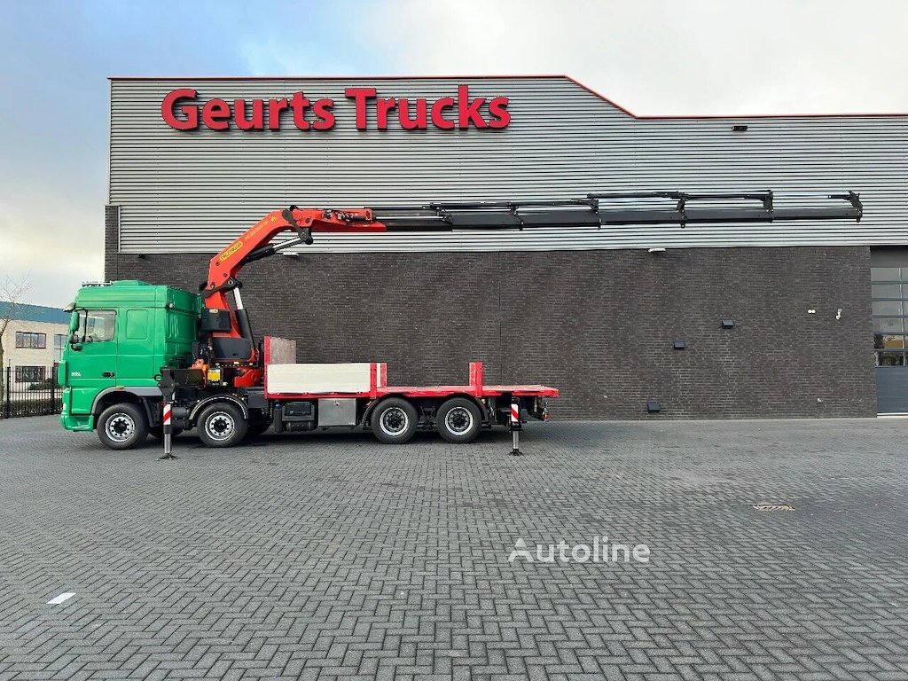 DAF XF 105.510 8X4 + PALFINGER PK 65002-SH E POWER LINK PLUS KRAAN/K kamion s ravnom platformom
