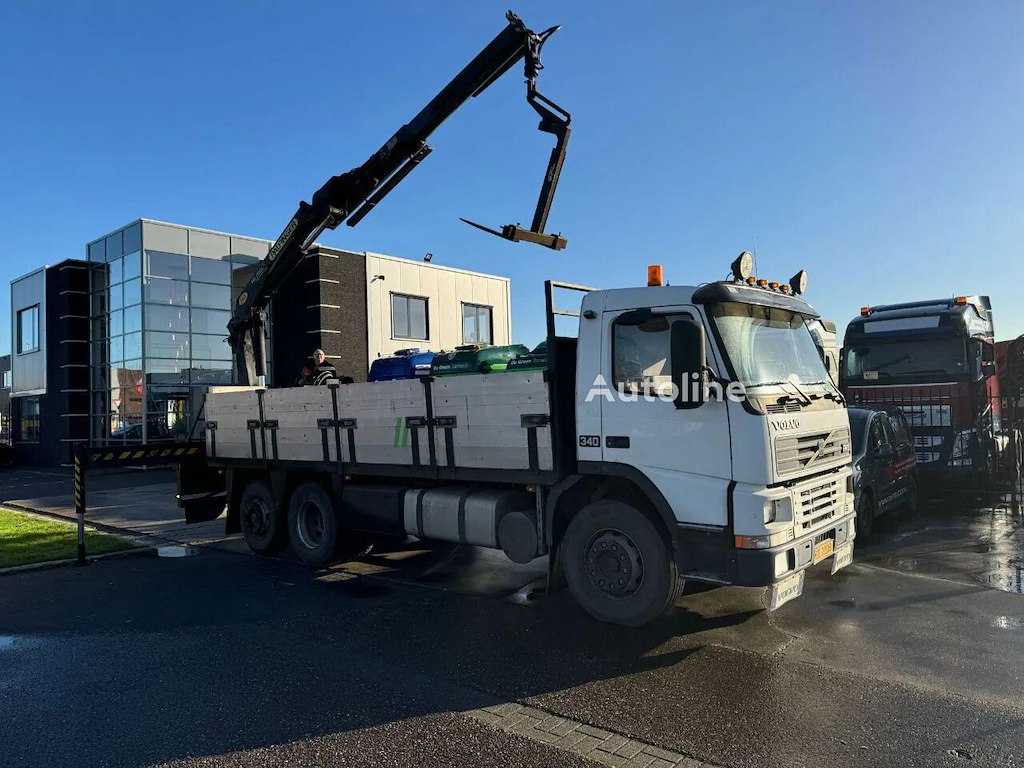 Volvo FM 12.340 6X2 - EURO 3 + PALFINGER PK15002 + LIFT/STEERING AXLE kamion s ravnom platformom