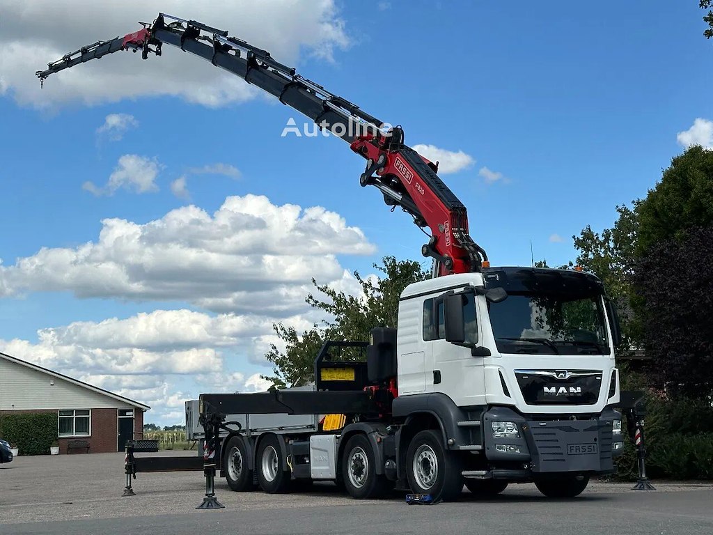 MAN TGS 35.510 8x2 (4) FASSI 82TM!!JIB/LIER/WINCH!!2021!!EURO6!!FULL kamion s ravnom platformom
