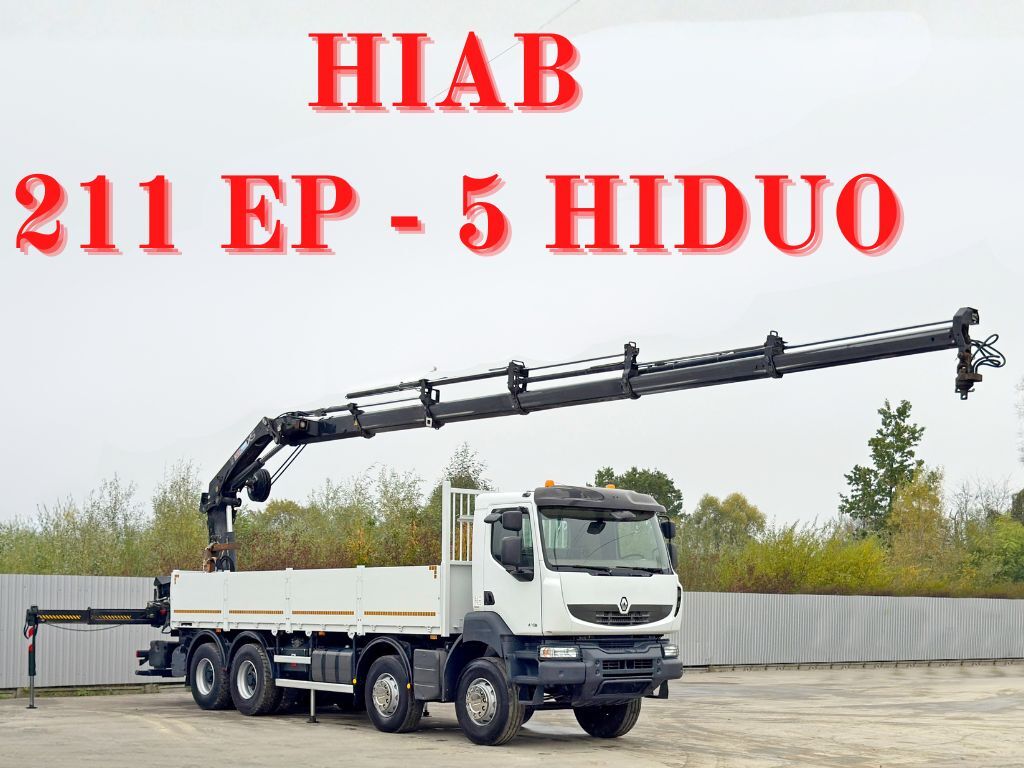 Renault KERAX 430 * HIAB 211 EP-5 HIDUO /FUNK *8x4 kamion s ravnom platformom