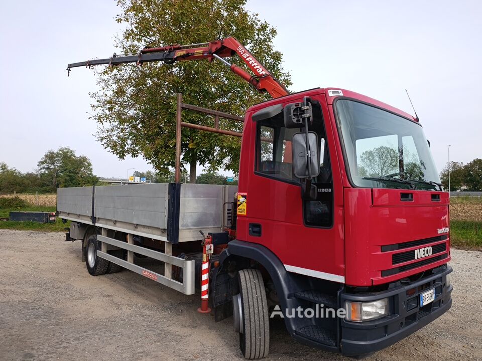 IVECO 120E18 GRU FERRARI 550A3+1, CASSONE FISSO 6,2 MT. kamion s ravnom platformom
