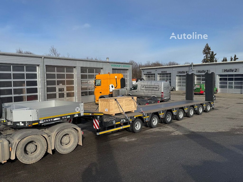 Nova Goldhofer STZ-H7(245)A 9,3 m ausziehbar 6x gelenkt 2x lift poluprikolica sa niskom platformom