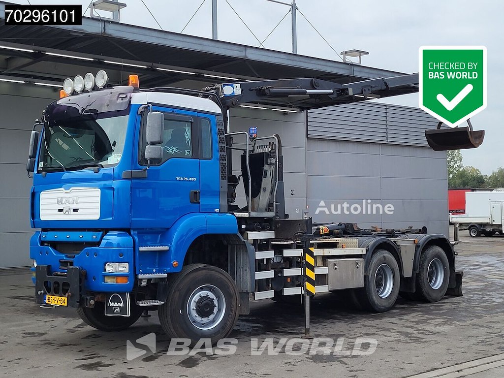 MAN TGA 26.480 TGA 6X6 NL-Truck 26Ton HYVA HMF 1643 Z2 Crane Big-Axl kamion rol kiper