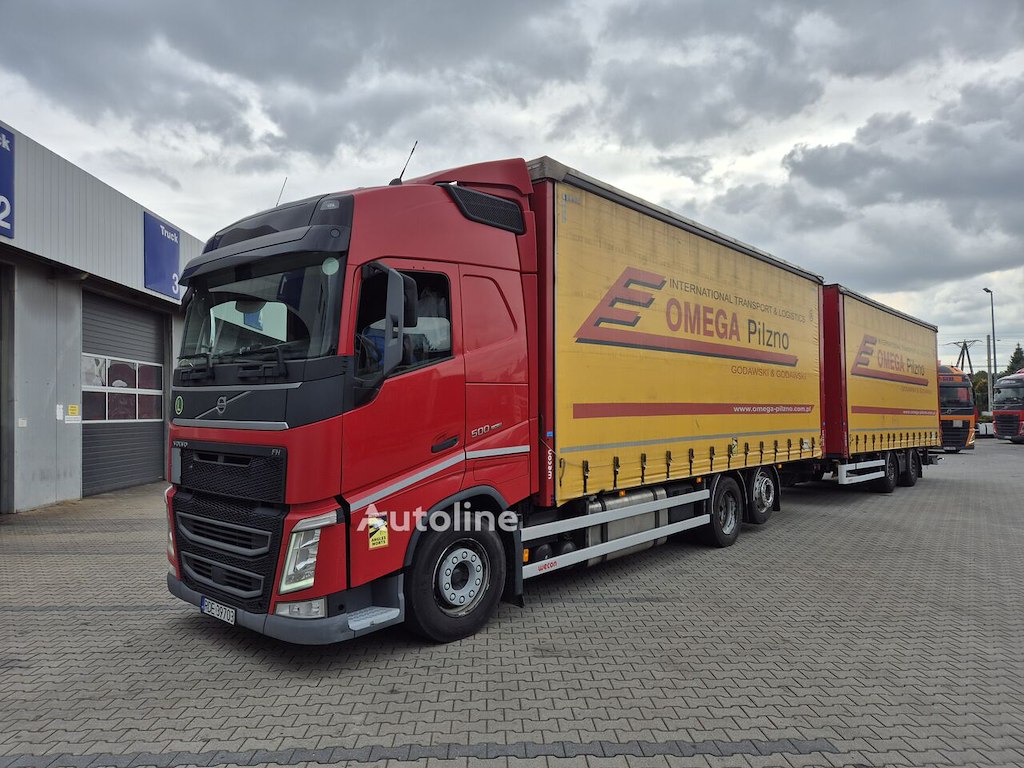 Volvo FH500 kamion sa klizna zavesa cerada + prikolica sa kliznom ceradom