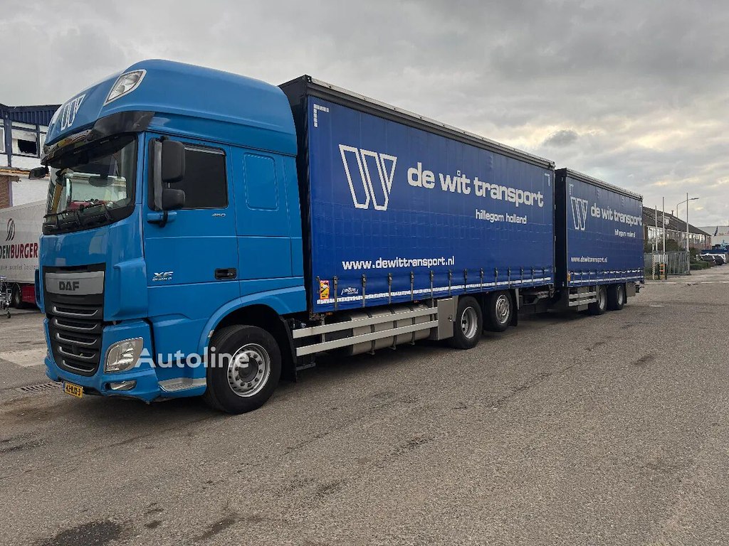 DAF XF 460 6X2 EURO 6 + FLOOR HANGER MOT 07-2026 kamion sa klizna zavesa cerada