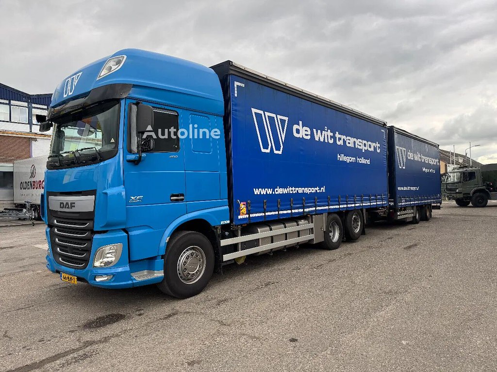 DAF XF 460 6X2 EURO 6 + HERTOGHS HANGER kamion sa klizna zavesa cerada