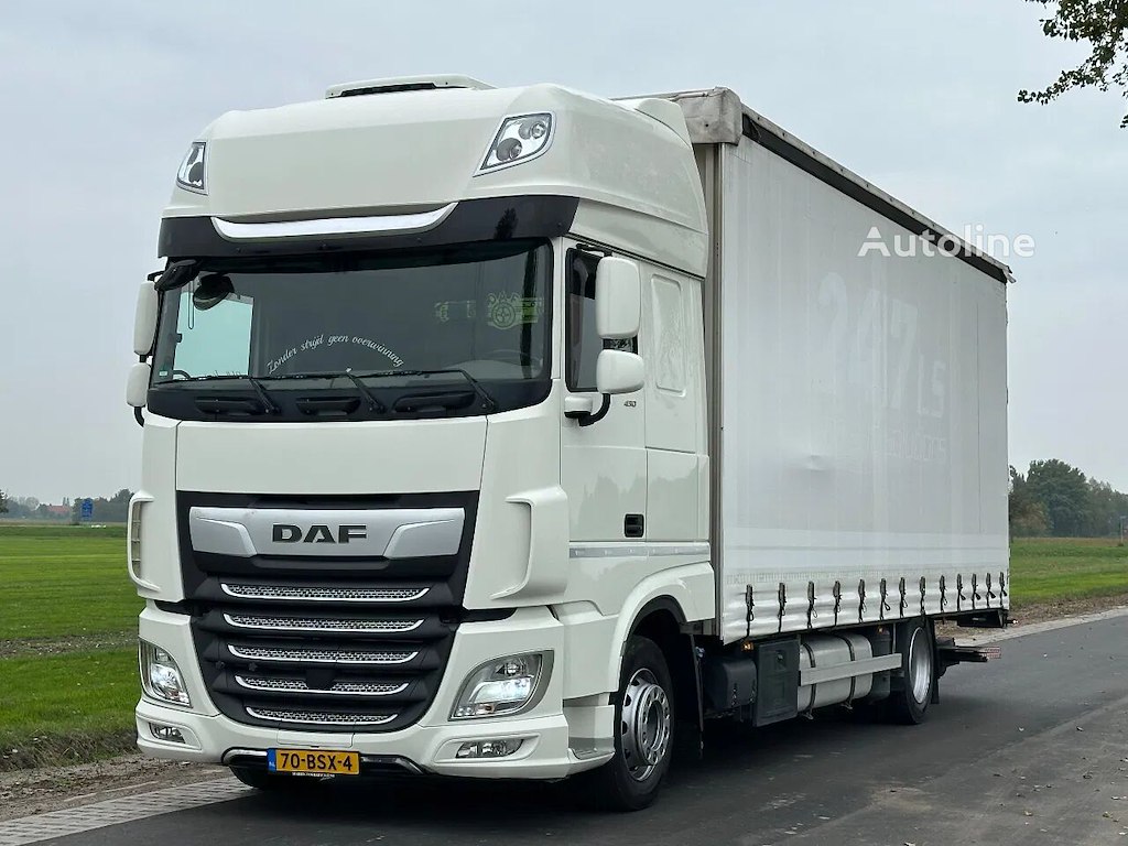 DAF XF 430 XF430. EURO6. 2019. Schuifzeil Bakwagen met Laadklep. 760 kamion sa klizna zavesa cerada