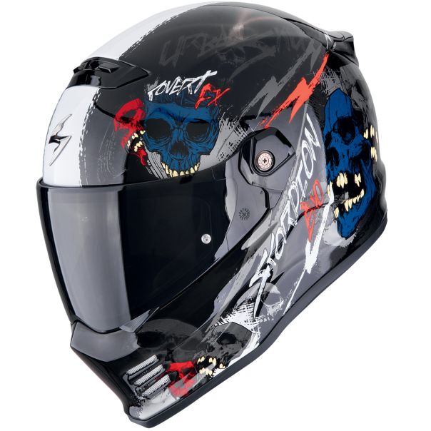 SCORPION Covert-fx skullz black-grey-red kaciga