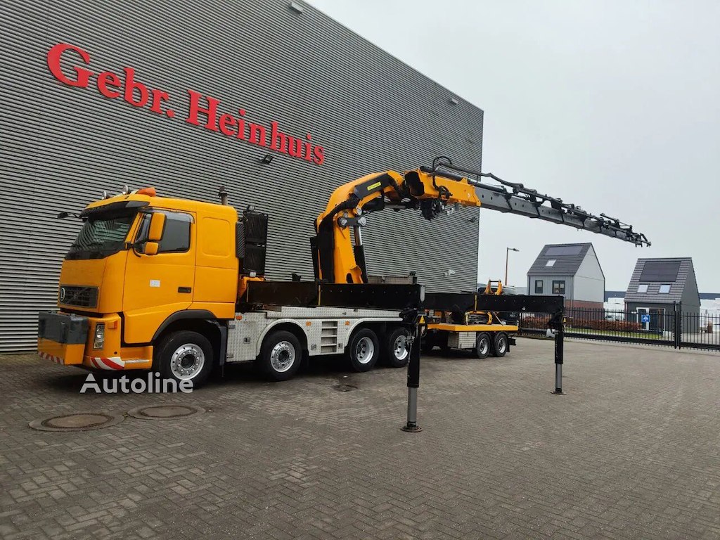 Volvo FH 500 8x4 Effer 1750-8S kamion platforma + prikolica platforma
