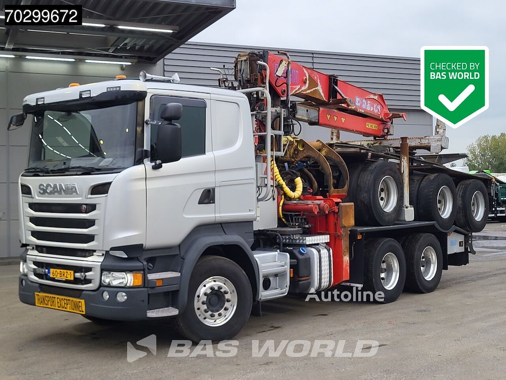 Scania R580 R 6X4 NL-Truck Diebolt D28.81 Kran Crane Holztransport + Do kamion za prevoz drva