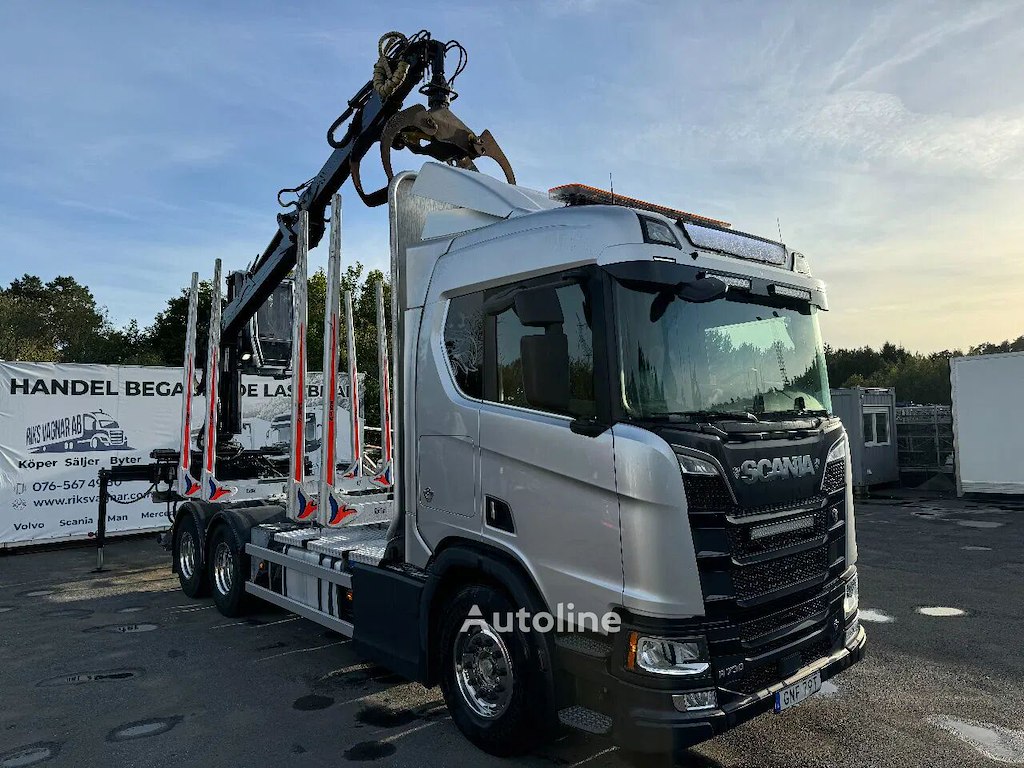Scania R730 V8 6X4, Retarder,Timber-truck + Kesla 4x2-manual, 2020 kamion za prevoz drva