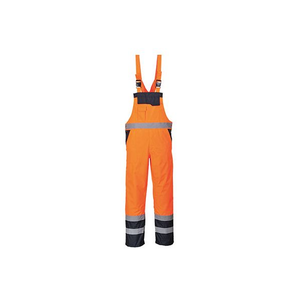 PORTWEST Radne pantalone sa tregerima Contrast S489 postavljene, narandžasta