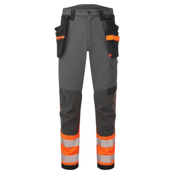 PORTWEST Radne pantalone EV442 - EV4 visokovidljive, narandžasta/siva