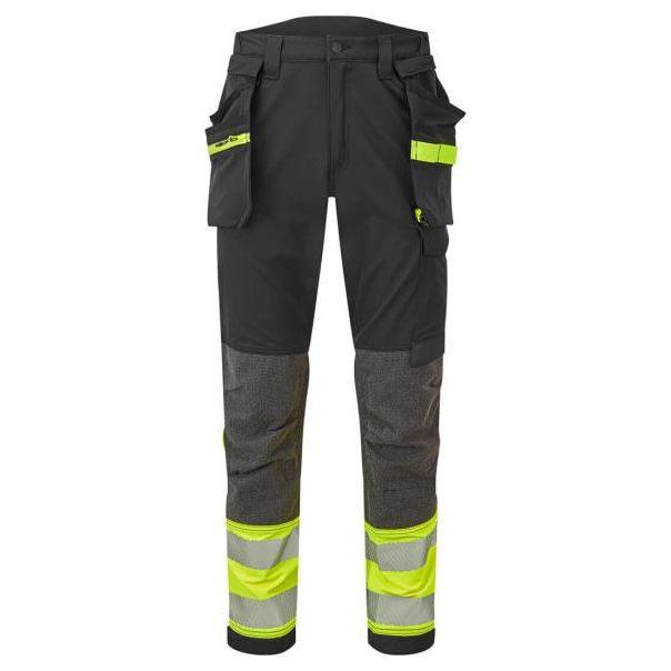 PORTWEST Radne pantalone EV442 - EV4 visokovidljive, žuta/crna
