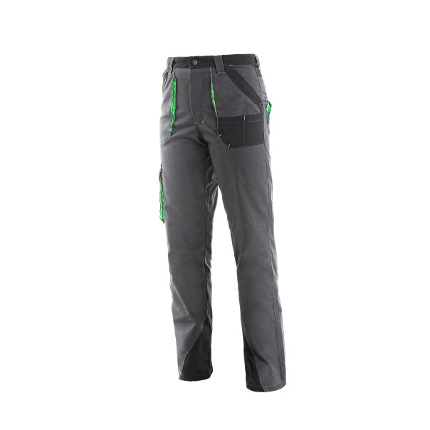 CANIS Ženske radne pantalone do struka Sirius, siva/zelena