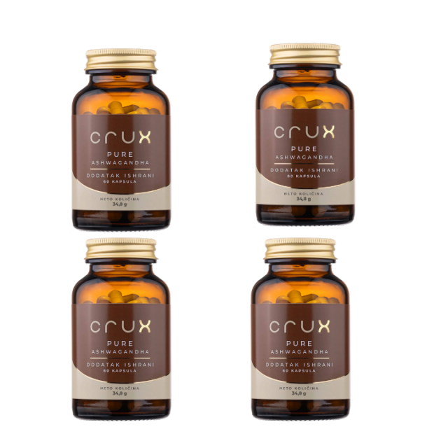CRUX PURE ASHWAGANDHA kapsule, 60kom PAKET 4 KUTIJE