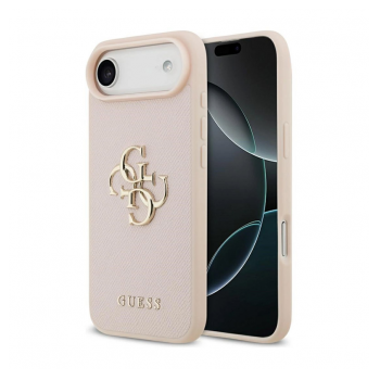 Maska Guess Grained Big 4G & Classic Logo za iPhone Air pink