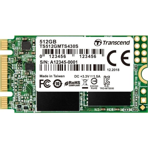TRANSCEND SSD Disk 512GB M.2 2242 TS512GMTS430S