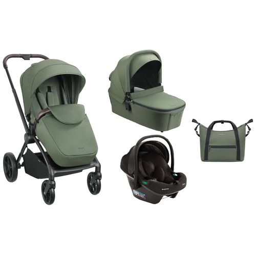 Kikka Boo Kolica Kara premium 3in1 set sa autosedištem I-Prime I-size i tvrdom korpom Army Green