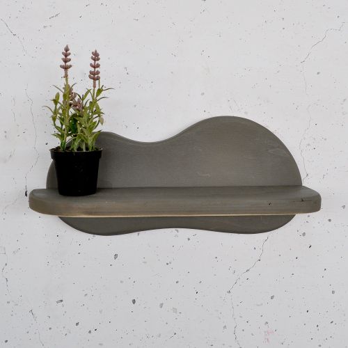 Meh222 Grey Decorative Wooden Wall Shelf