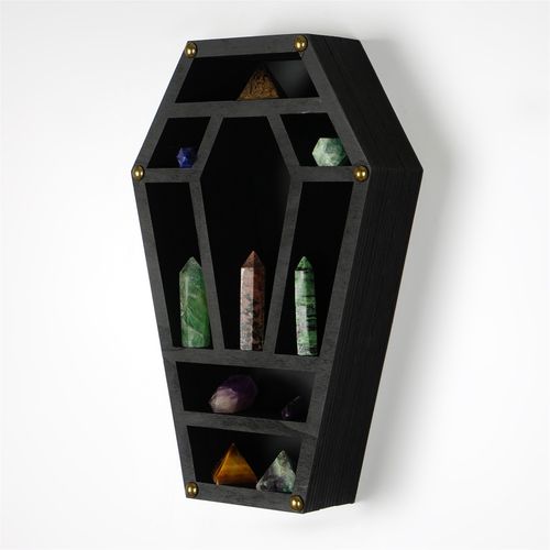 Cry038 Black Decorative Wooden Wall Shelf