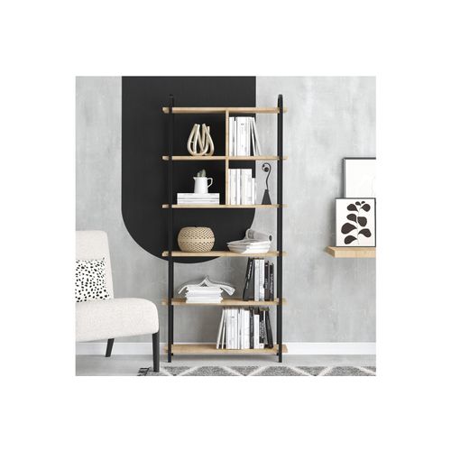 Tera - Sapphire Oak, Black Sapphire Oak Black Bookshelf