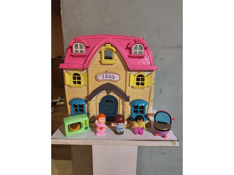 VELIKA SKLOPIVA KUĆA ZA LUTKE FISHER&PRICE SA DODACIMA