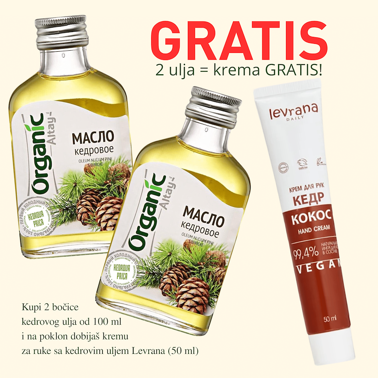KP Kedrovo ulje 100ml x 2 kom, GRATIS krema za ruke Kedar žalfija 50 ml