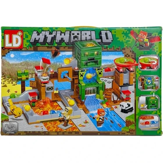    My World Minecraft kocke sa lavom i vodopadom – osvetljeni set sa figurama i TNT blokovima – 6–12 godina