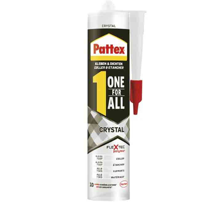 Pattex ONE FOR ALL Crystal 290 g – providni montažni lepak i zaptivač