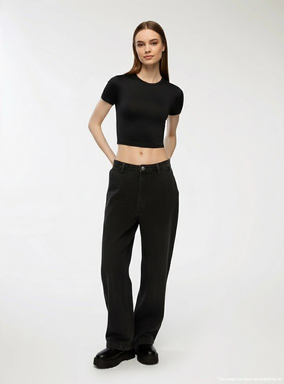 Baggy farmerke Crni denim