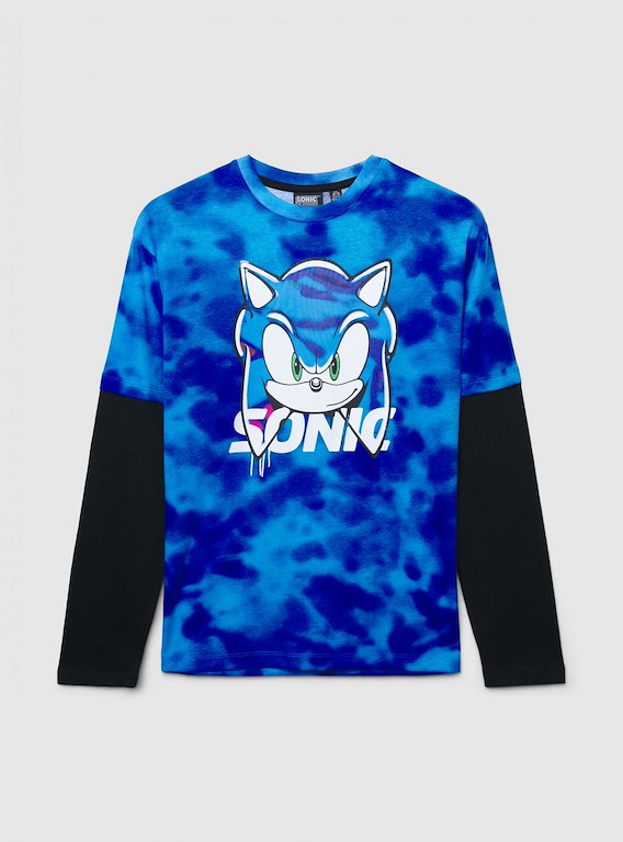 Majica sa dugim rukavima sa štampom Sonic Intenzivnoplava