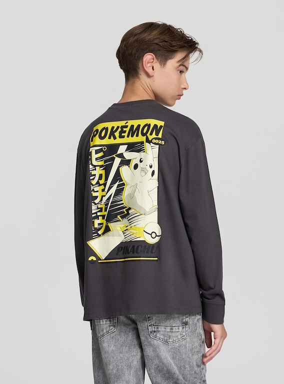 Majica sa printom Pokémon® Tamnosiva