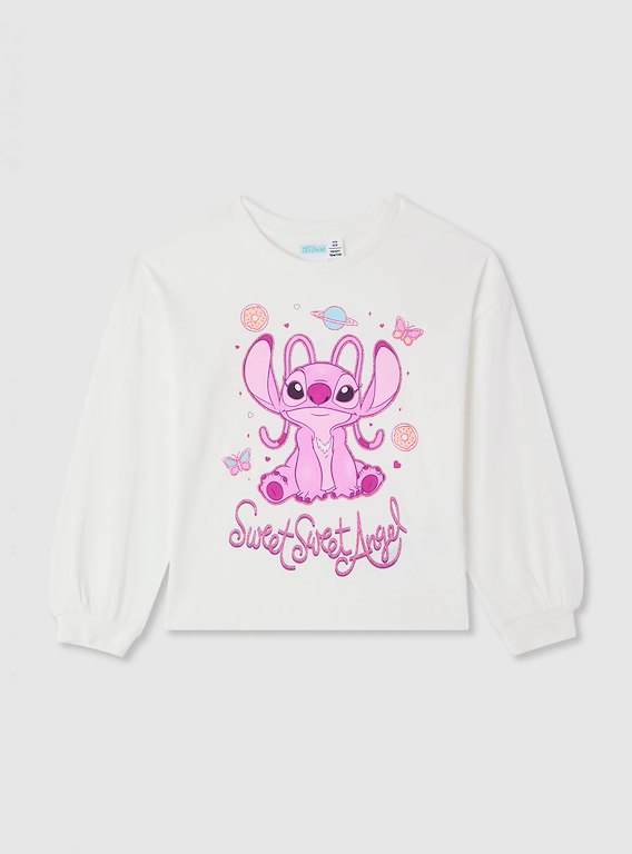 Majica sa štampom Stitch® Bela vuna