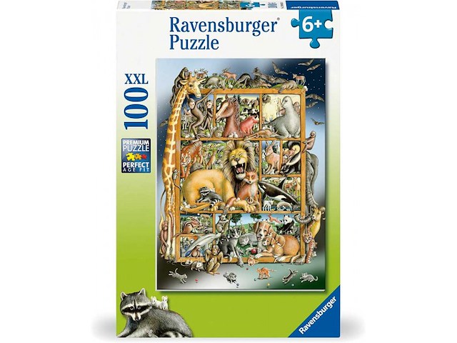 Puzzle slagalice za decu 100XXL delova Životinje na polici Ravensburger 12000862