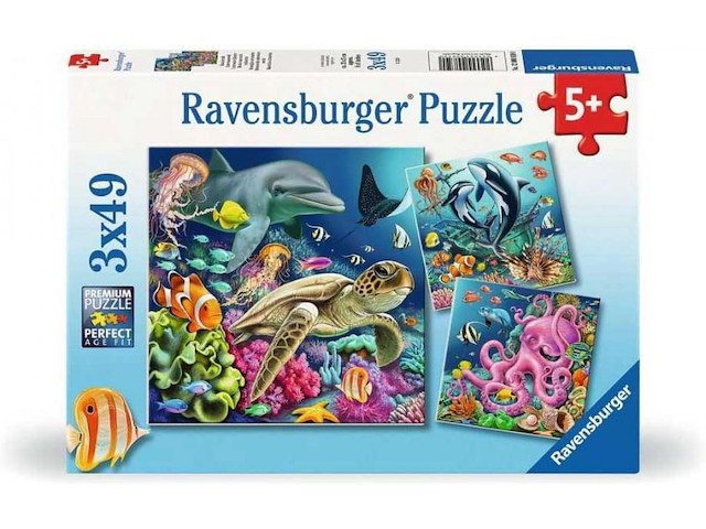 Puzzle slagalice za decu 3x49 delova Ispod površine mora Ravensburger 12000859