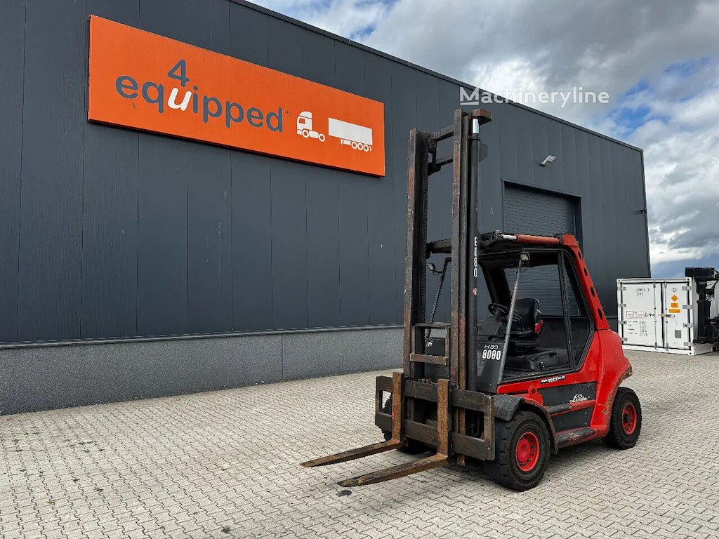 Linde H80D FORKLIFT, 8000KG, duplex, 6 cil. Deutz diesel, 14.934hrs, dizel viljuškar
