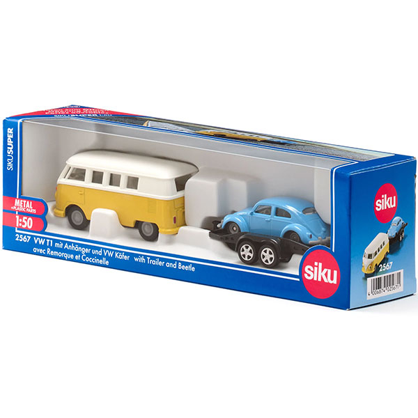 Siku Kombi VW T1 with trailer and VW Beetle 2567