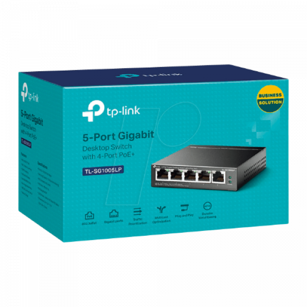 Svič 10/100/1000 5-port TP-LINK TL-SG1005LP 4xPoE port 30W