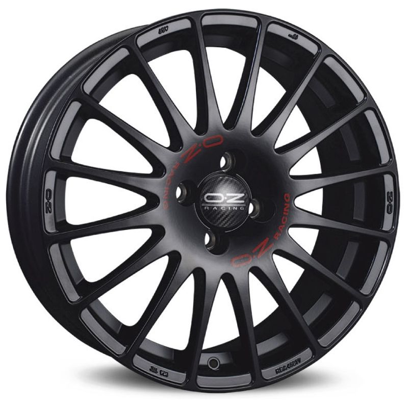 Alu felna 18x8 5/112 ET35 OZ Superturismo Gt Matt Black Red Lettering