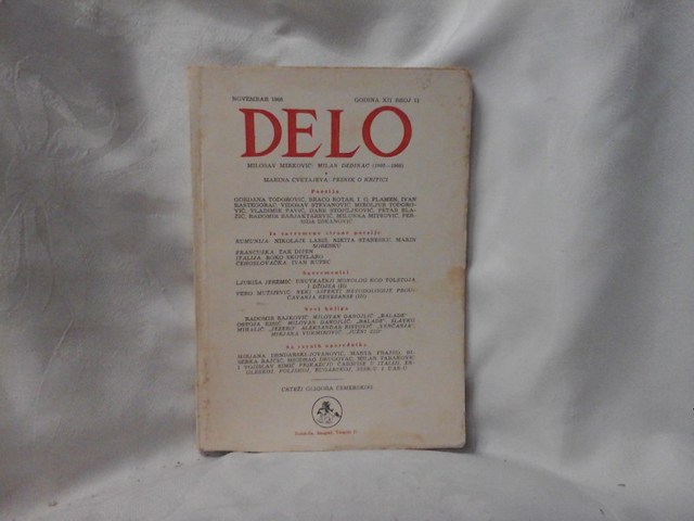 Delo novembar 1966  broj 11 Milan Dedinac