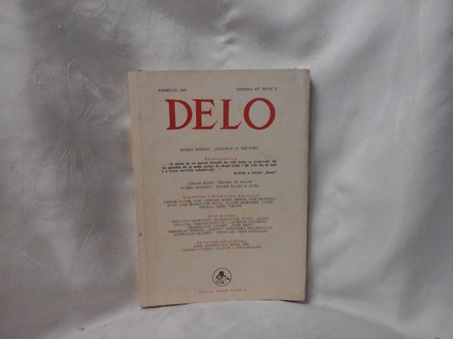 Delo fenruar 1969 broj 2 Kinetička i konkretna umetnost