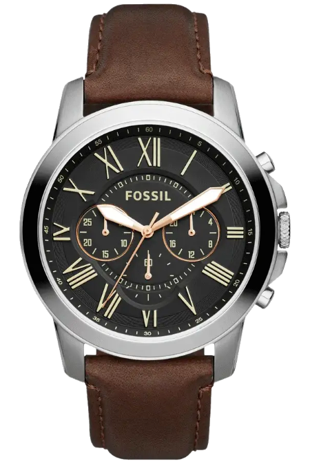 RUCNI SAT FOSSIL GRANT CHRONOGRAPH LEATHER FS4813