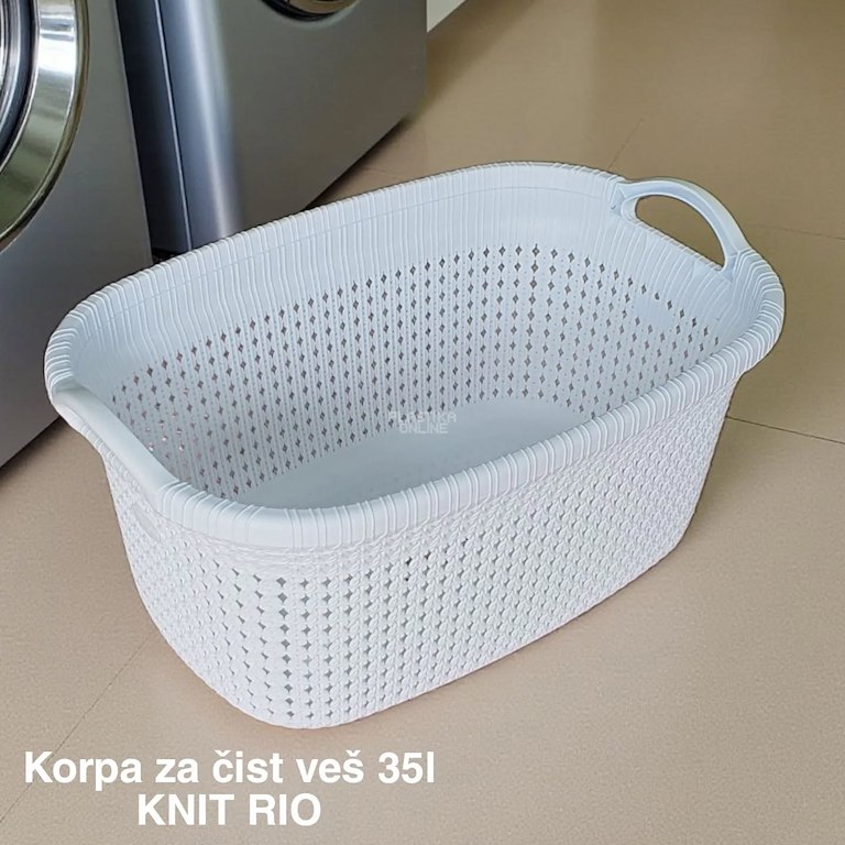 Korpa za čist veš 35L KNIT RIO bela