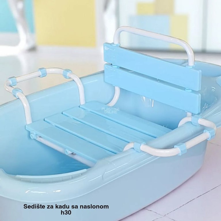 Sedište za kadu sa naslonom h30 – plavo