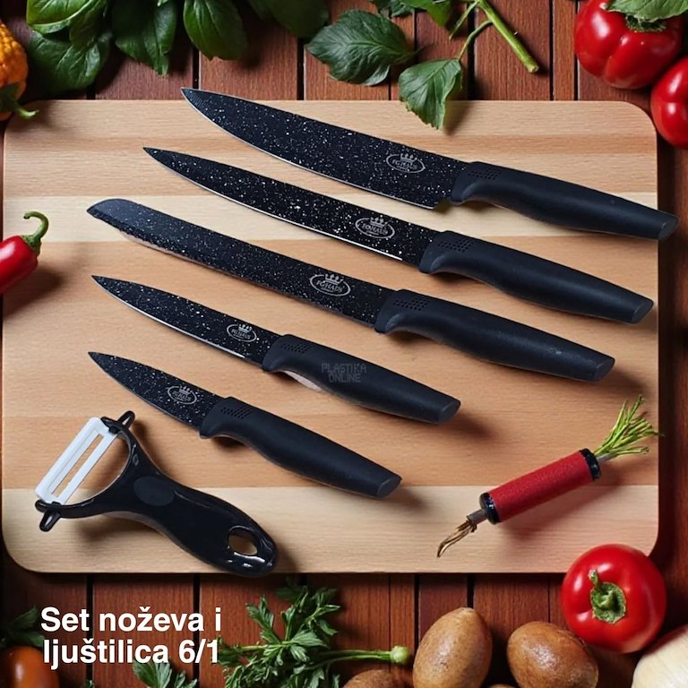 Set noževa za kuhinju 5 + ljuštilica gratis