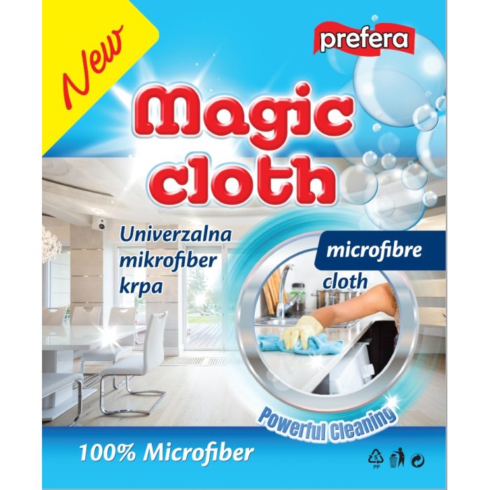 Magična mikrofiber krpa 1/1 zelena 35x35 Prefera