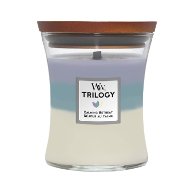 Mirišljava sveća - WoodWick Trilogy, Calming retreat, medium